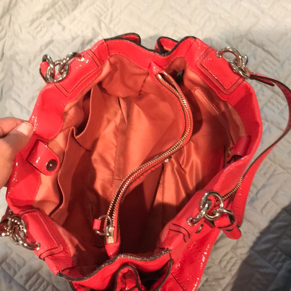 Coach Coral Patent Leather Handbag - Gem